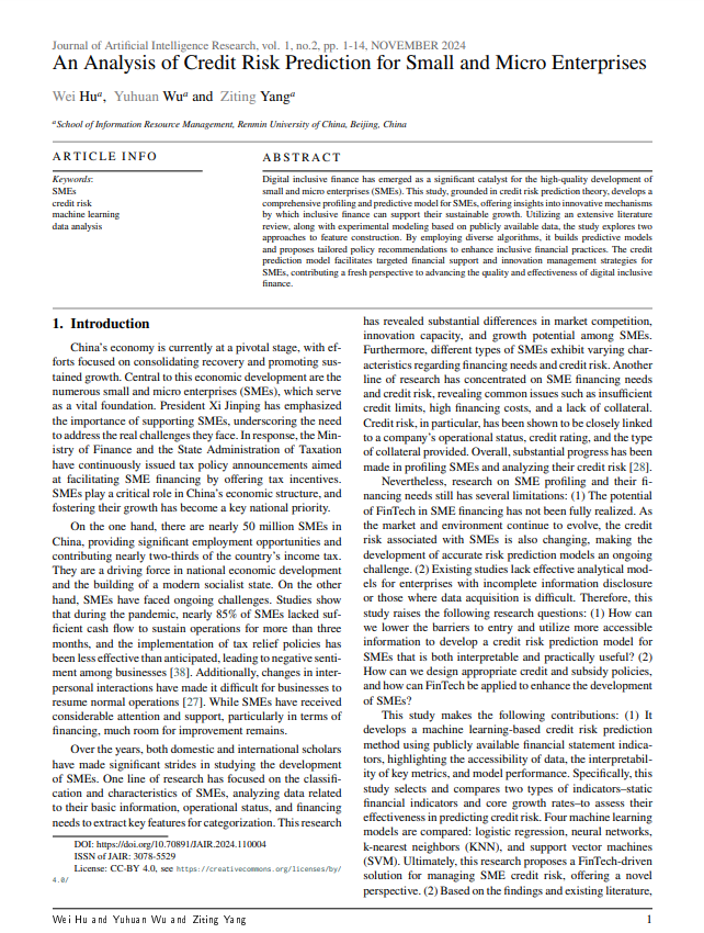 An Analysis of Credit Risk Prediction for Small and Micro Enterprises ...
