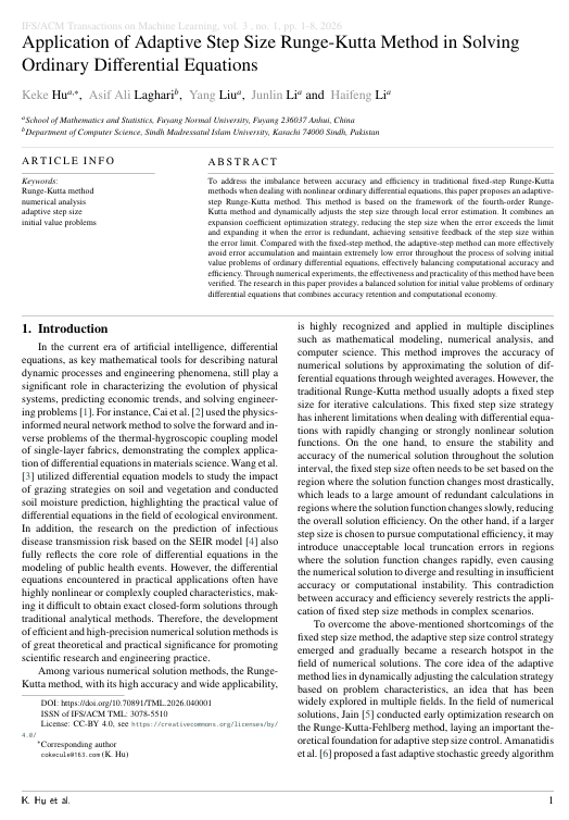 Application of Adaptive Step Size Runge-Kutta Method in Solving ...